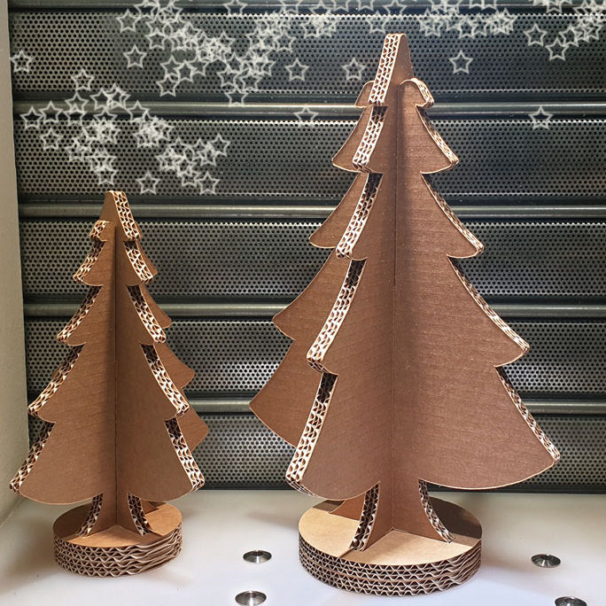 Cardboard sculpture - CHRISTMAS TREE - Lessmore - floor-mounted / white ...