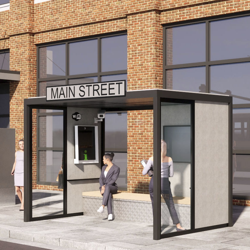 Bus stop with solar panel - CHARMAX - HBT Energietechnik e.U. - metal