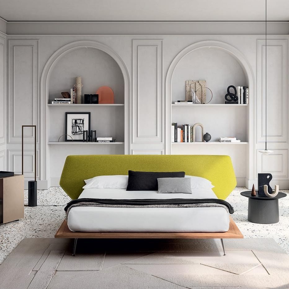 Double bed - TAIPEI - Felis s.r.l. unipersonale - contemporary / with headboard / fabric