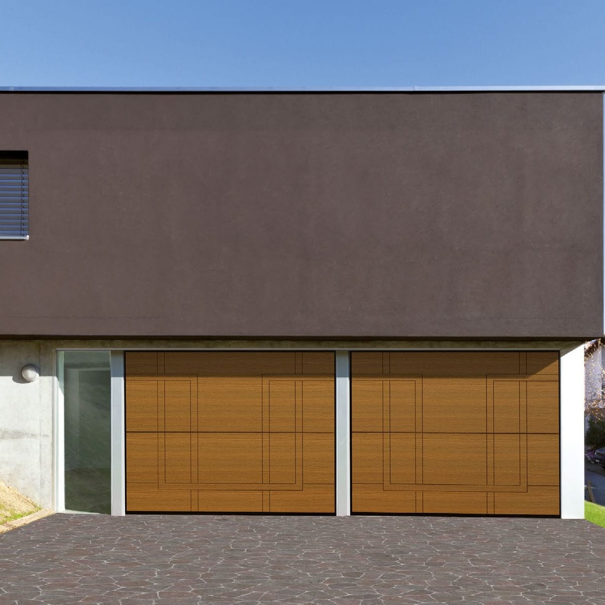 Overlap garage door - Tau - SILVELOX GROUP SPA - oak / larch / okoumé
