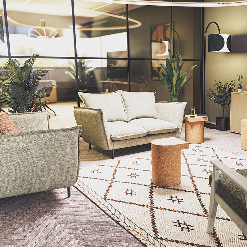 Contemporary sofa - ALTO - Frovi - fabric / with removable cushion ...