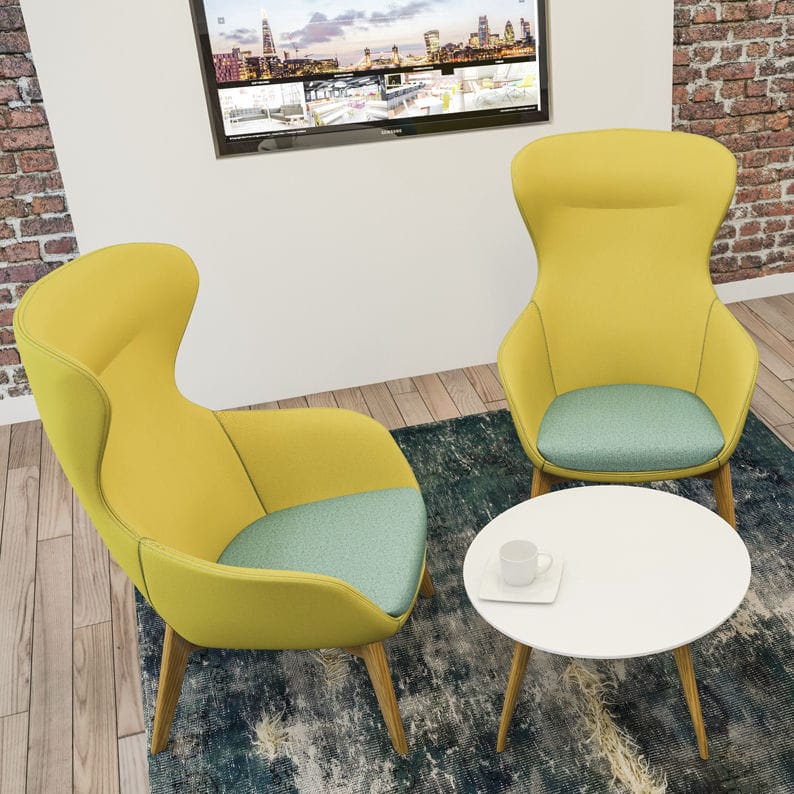 Contemporary visitor armchair - ILK - Frovi - textile / high-back ...