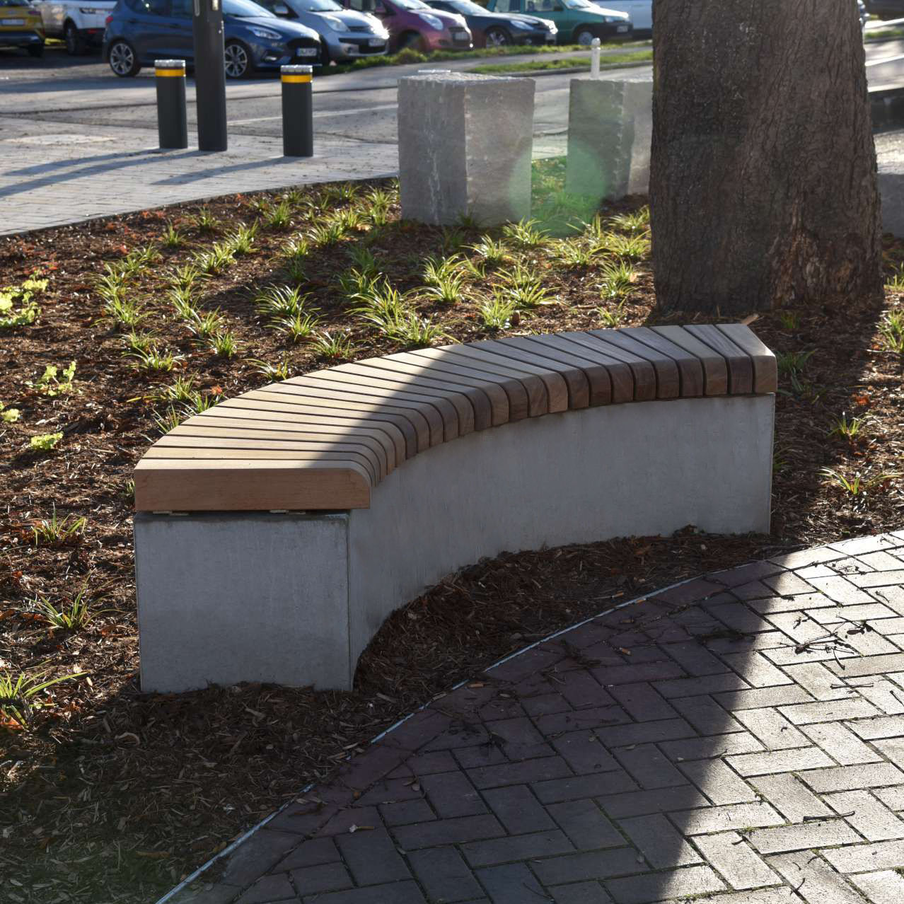 Contemporary public bench - GRID - Elément 7 - CROSO FRANCE - concrete ...