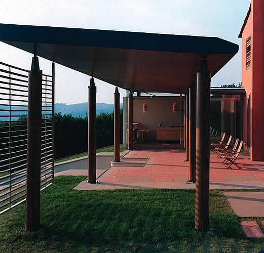 Patio canopy - PRIVATE VILLA - LF ITALY - metal / wooden / precast