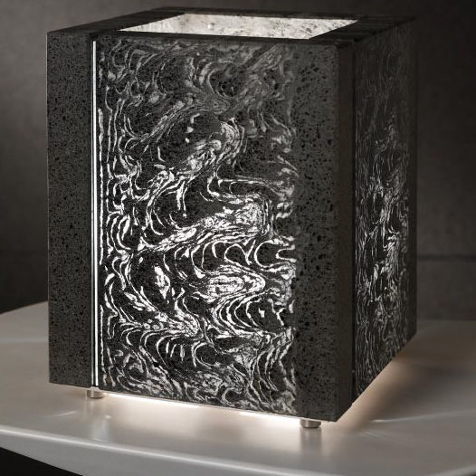 Table lamp - LITRACUBE® - Litracon - concrete / glass / stainless steel