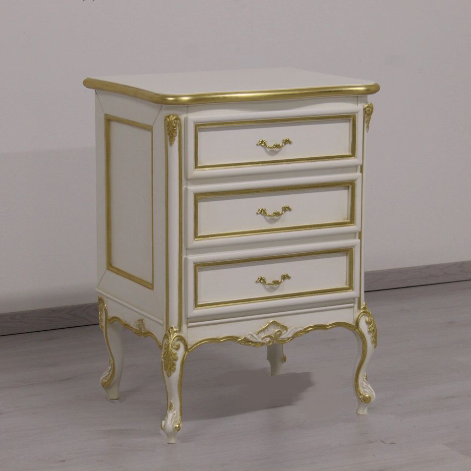 French style bedside table - REGINA - ORSITALIA - lacquered wood / wooden base / rectangular