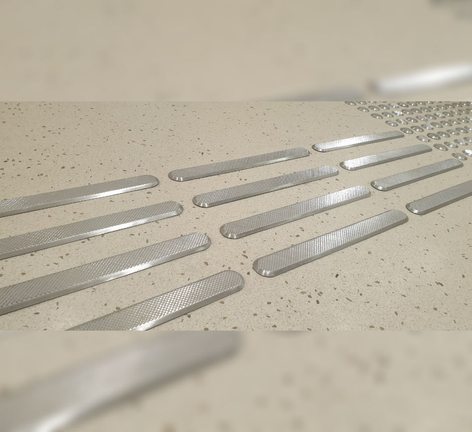 Stainless steel warning strip - DIAMOND WARNING - Kent Stainless - tactile