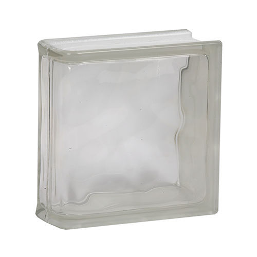 Square glass brick - VET02-5004 - DAKOTA - high-gloss / corrugated / smooth