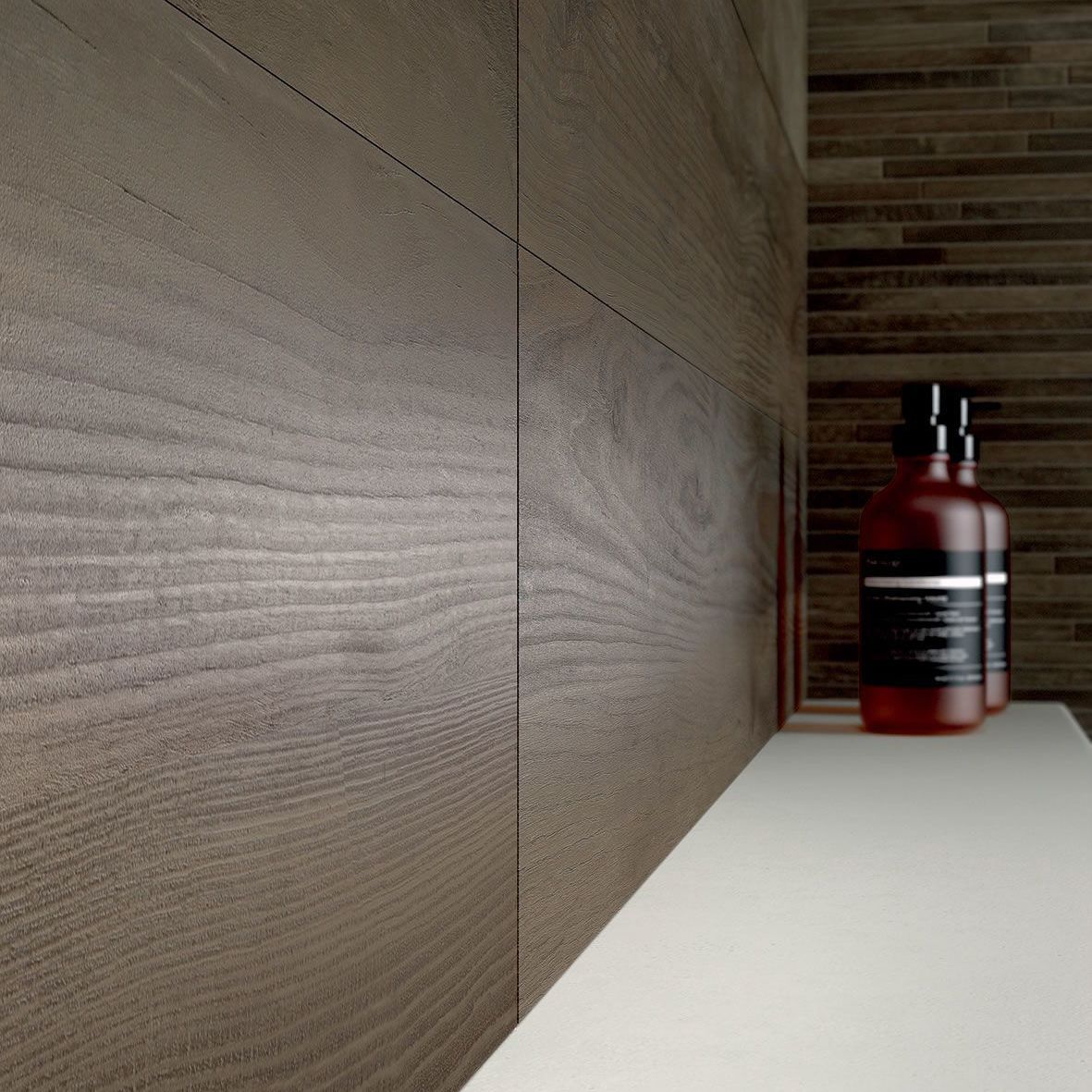 Indoor tile - WOODSIDE : NUT - Kronos ceramiche - outdoor / wall / floor