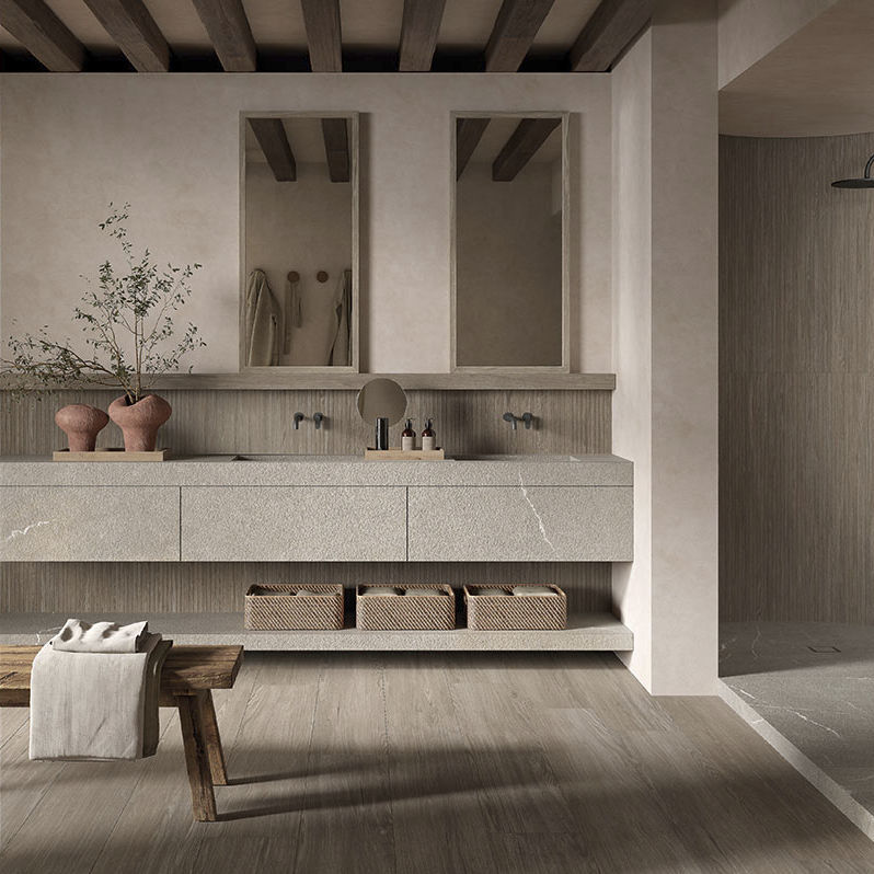 Wood tile - MUSK - KRONOS CERAMICHE - natural finish / indoor / bathroom