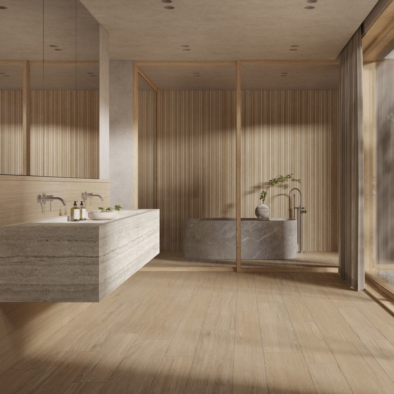 Wood tile - AMBRE - KRONOS CERAMICHE - natural finish / indoor / outdoor