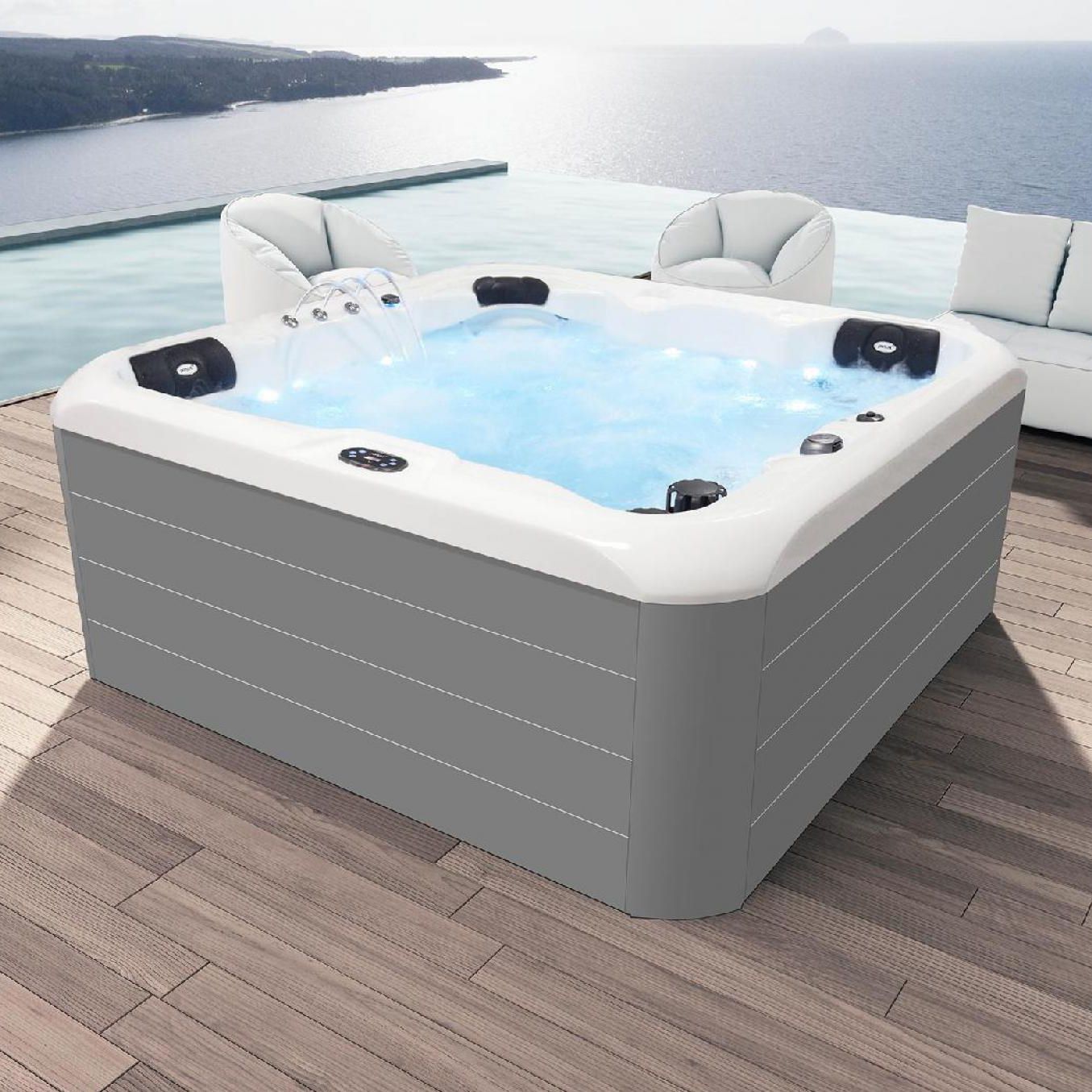 Built In Hot Tub Id 520 Awd Above Ground Square 5 Person