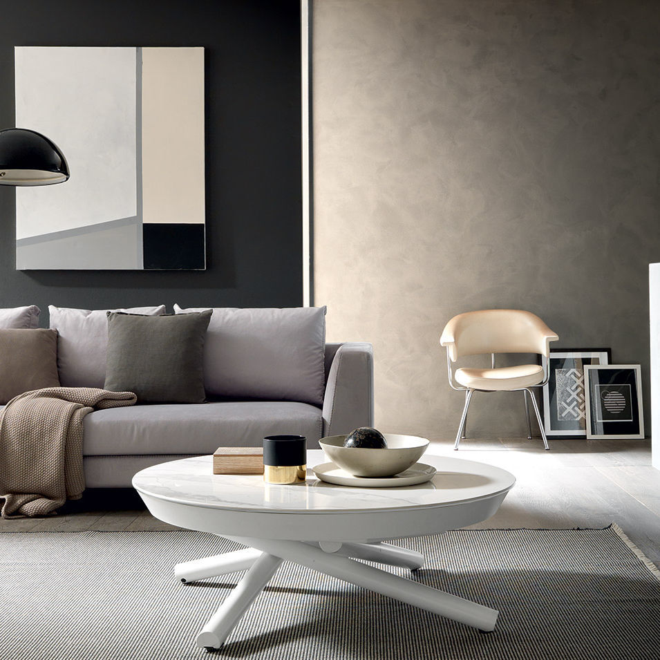 Contemporary coffee table - HELIOS - altacom italia - glass / wooden / melamine