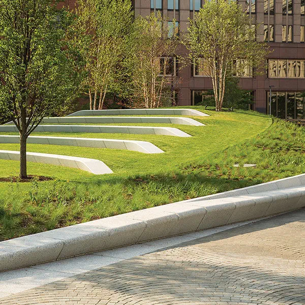 Modern Curved Concrete Seat Wall