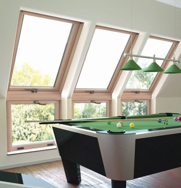 Wooden roof window - IKDN FIP I22 - okpol - fixed / triple-glazed ...