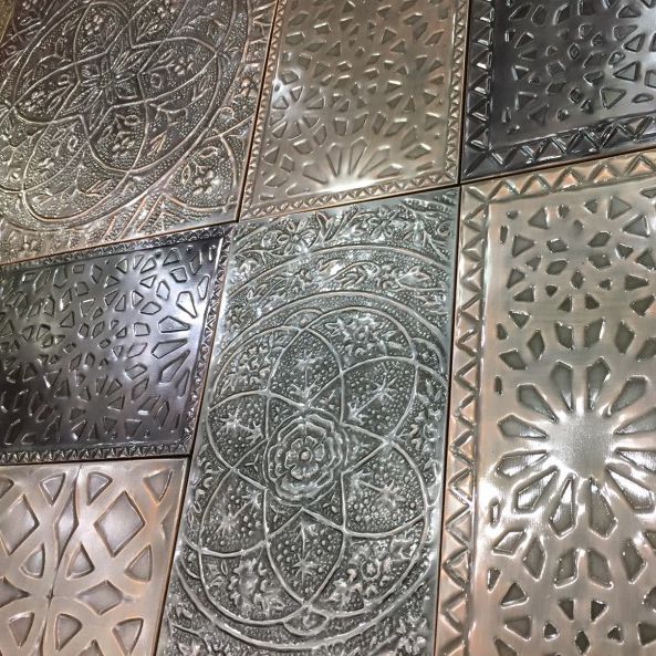 Metal tile - EXOTICA BRONZE - Lost Cowboys.com - embossed / indoor / wall