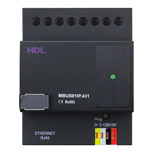 Gateway interface module - HDL-MBUS01IP.431 - HDL Automation Co., Ltd - DIN rail / Ethernet / RJ45