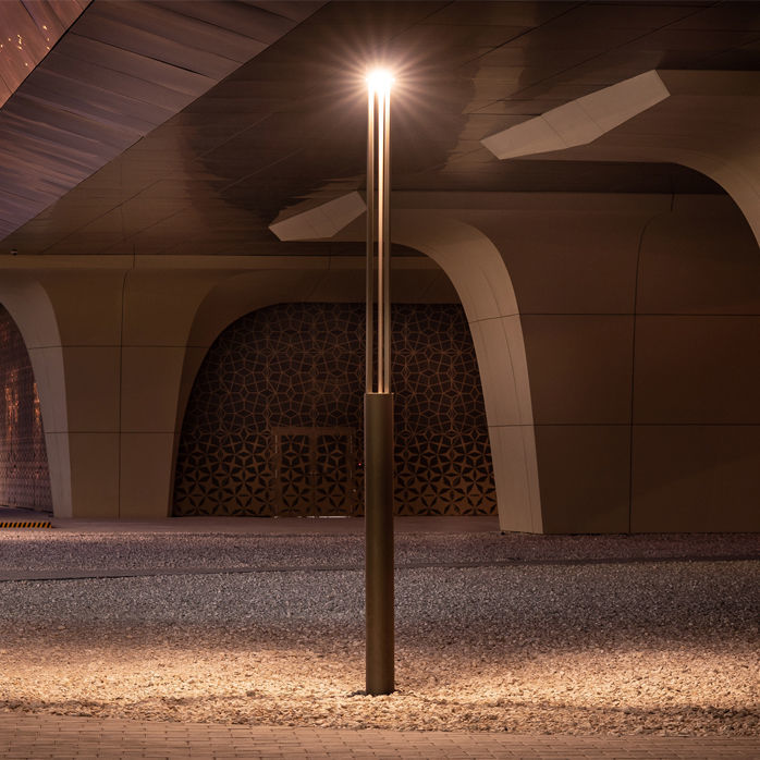 Contemporary light column - Altimi X - Bottega 7 - stainless steel ...