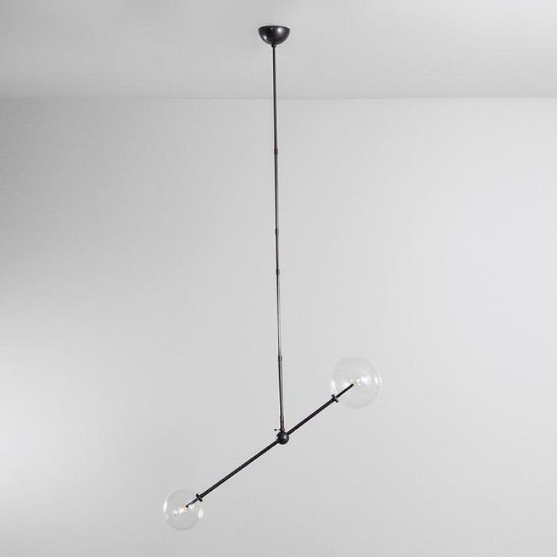 Pendant lamp - IQ8015 BALANCE - Alan Mizrahi Lighting - metal / glass ...
