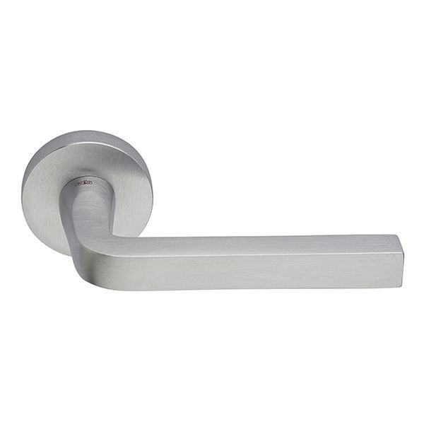 Door handle - MILANO - Giara - brass / minimalist design / silver finish