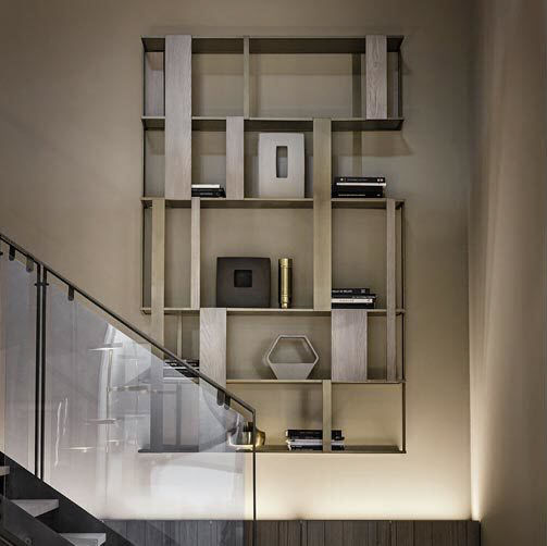 Wall-mounted bookcase - DALL - Shake Design - contemporary / wooden / metal
