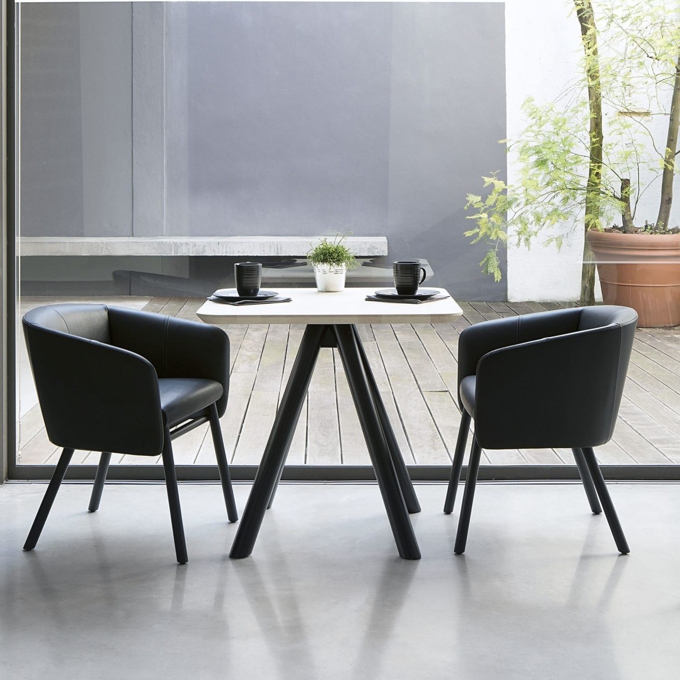 Contemporary table - AKY CONTRACT MET 0098-4 - Traba' - ash / beech / HPL