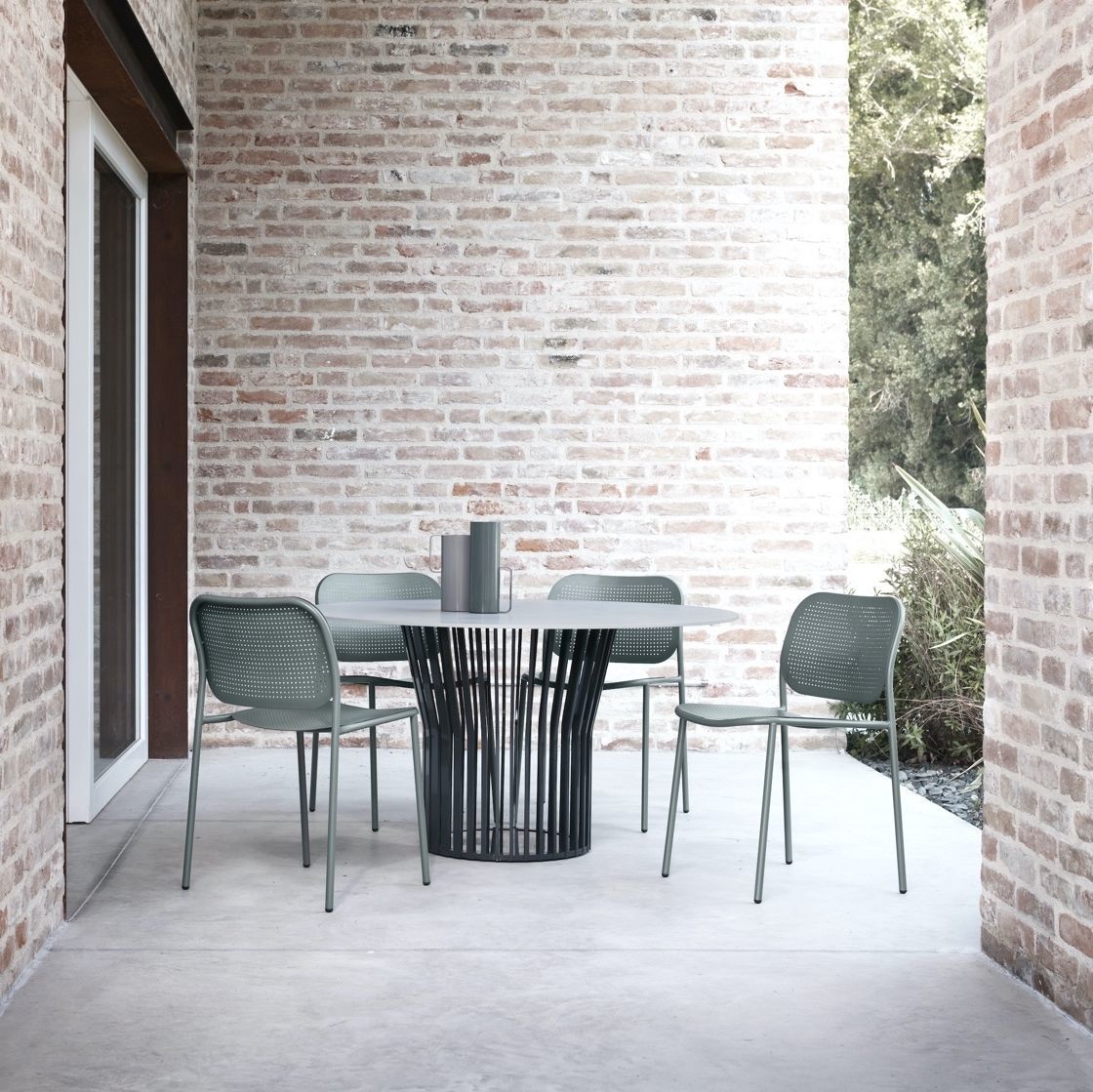 Contemporary table - RAY 0142 - Traba' - wooden / HPL / metal base