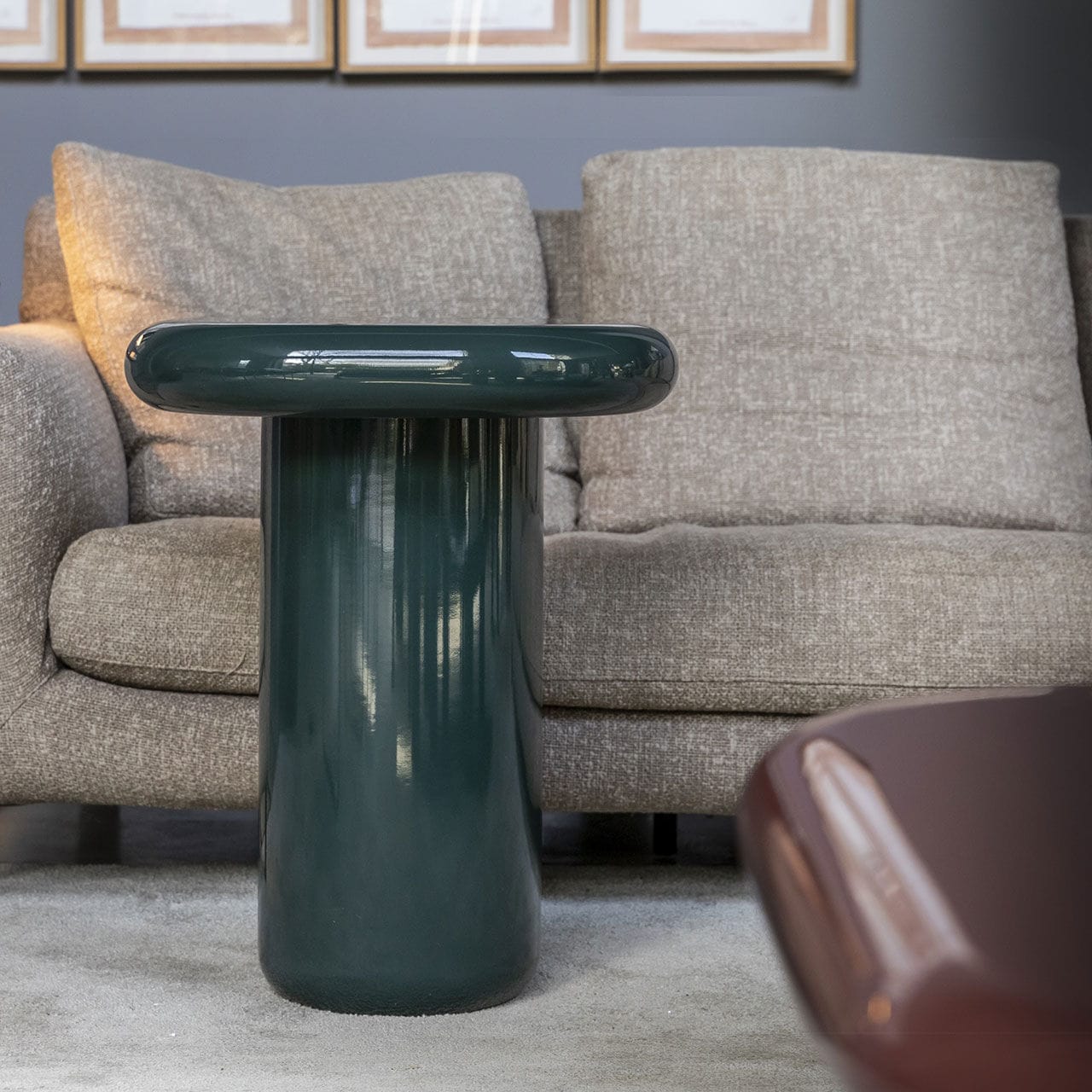 Contemporary side table - BILBAO - Mogg - glossy lacquered wood / polyurethane base / square