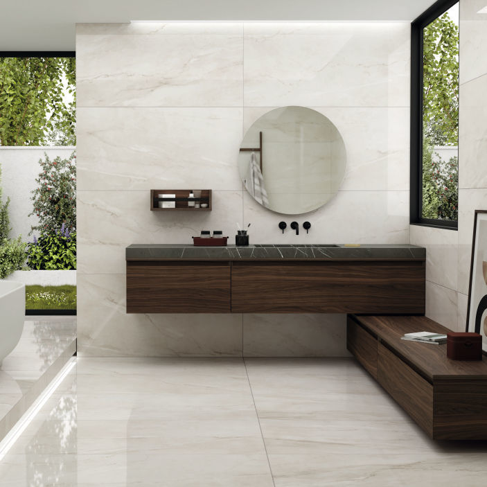 Porcelain tile - ALEY - KERATILE - satin / indoor / living room