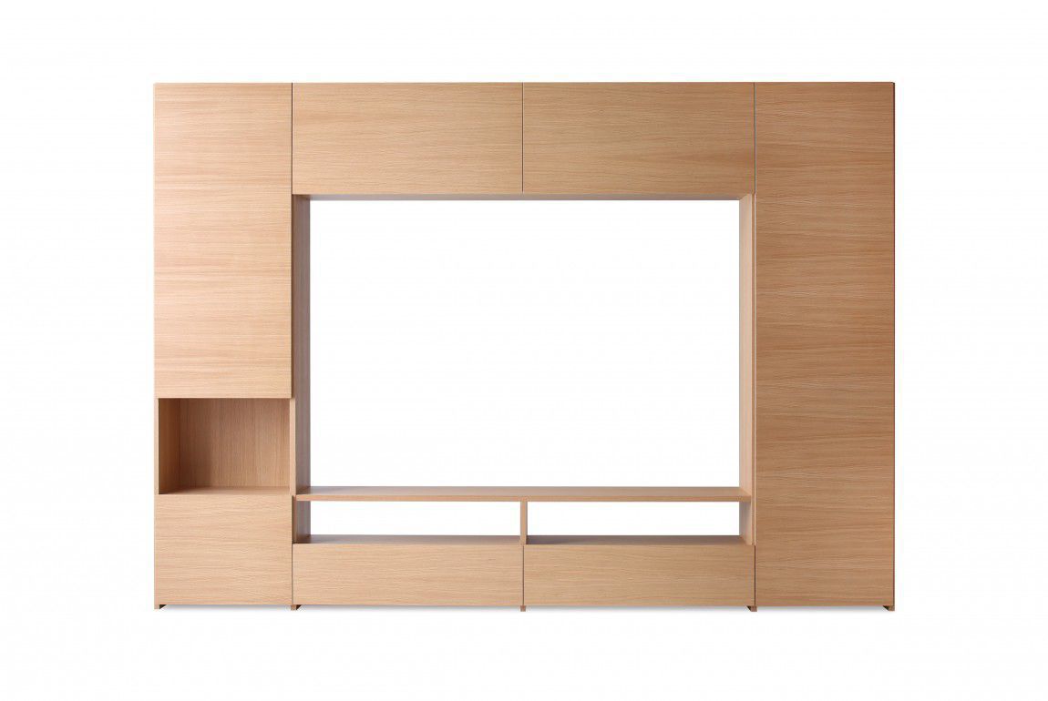 Contemporary TV wall unit - OTTO - HEAVENS - oak / walnut