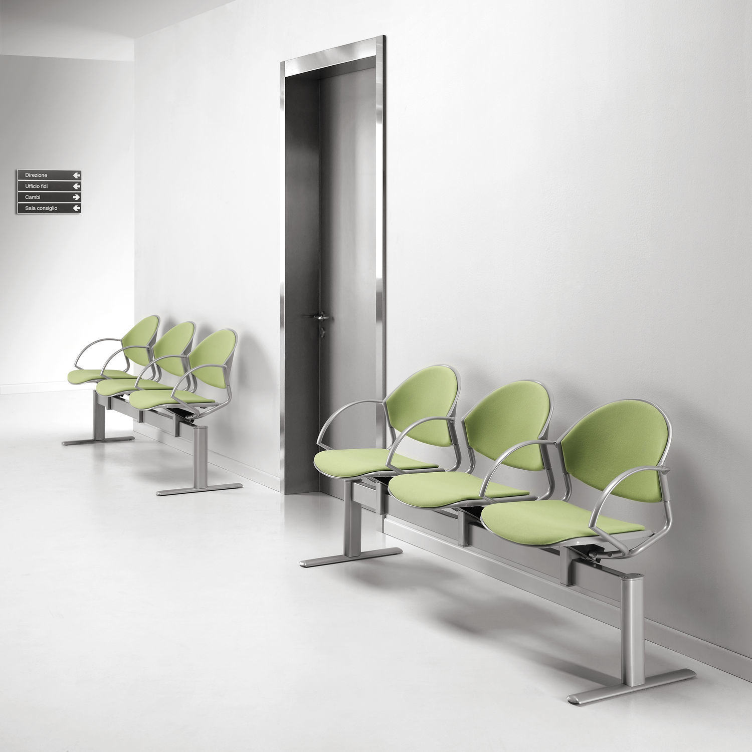 Metal beam chair - DELFI - TALIN SRL - fabric / 6-person / 2-person