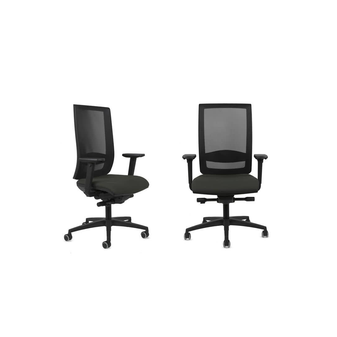 Aluminum task chair - WIND - TALIN SRL - chrome / leather / mesh