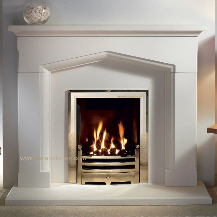 Wood-burning fireplace - Asian Stones - built-in / open hearth / stone