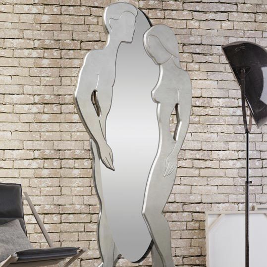 Wall-mounted mirror - P4650 - PINTDECOR - original design / oval / silver-colored