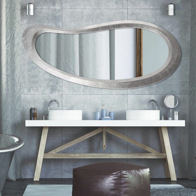 Wall-mounted bathroom mirror - P4257 - PINTDECOR - contemporary / silver-colored