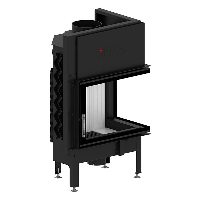 Wood-burning fireplace - ALBERO AL11R.H-D - Hitze - built-in / corner ...