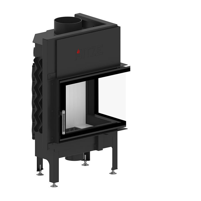 Wood-burning fireplace - AL9R.H-D - Hitze - free-standing / corner ...