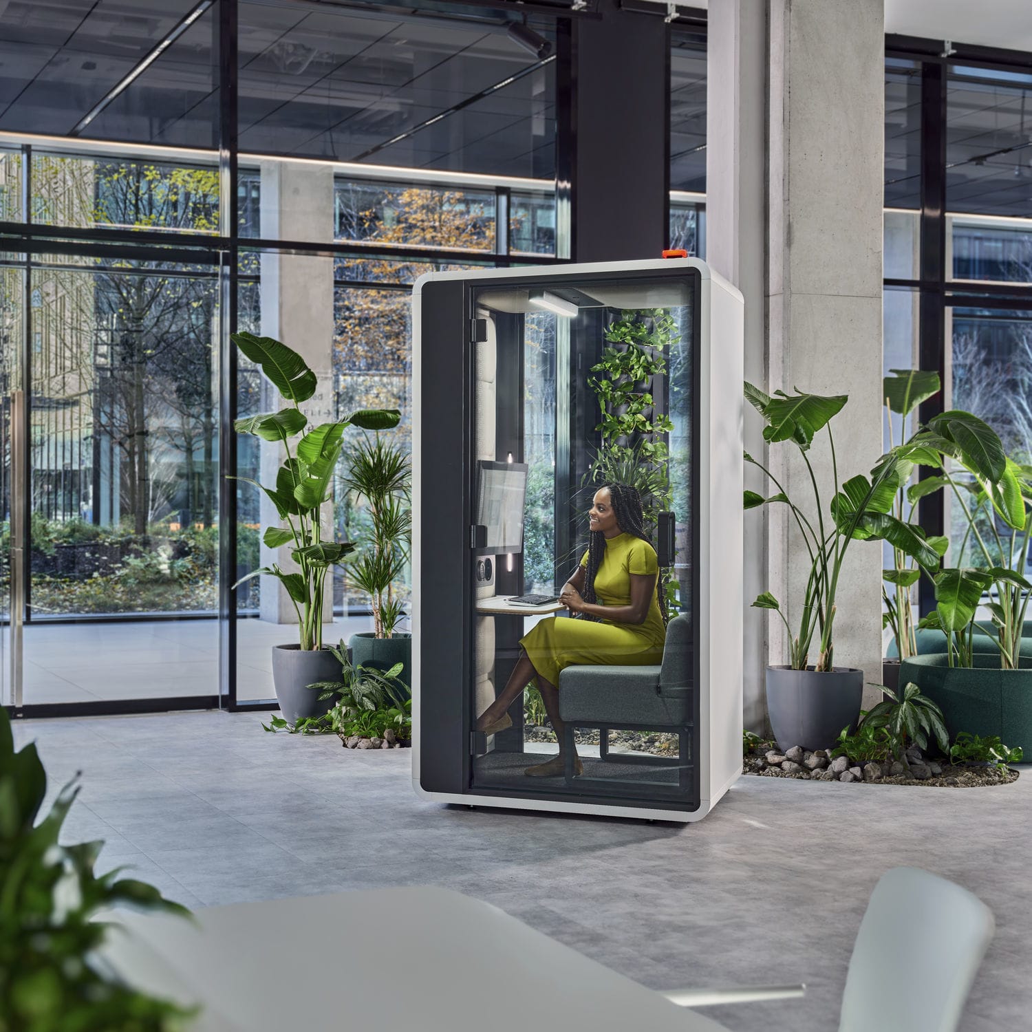 Office pod with built-in lighting - HushFree.S.Hybrid - Mikomax Smart Office - acoustic ...