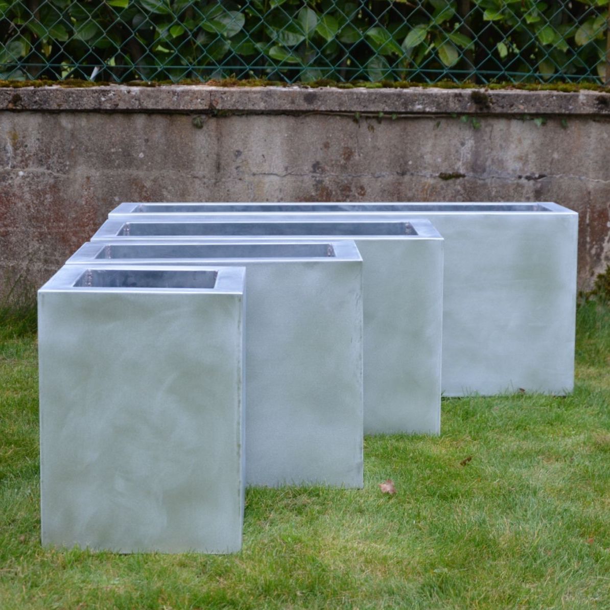 Zinc planter - SP - MISTERZINC - rectangular / square / contemporary