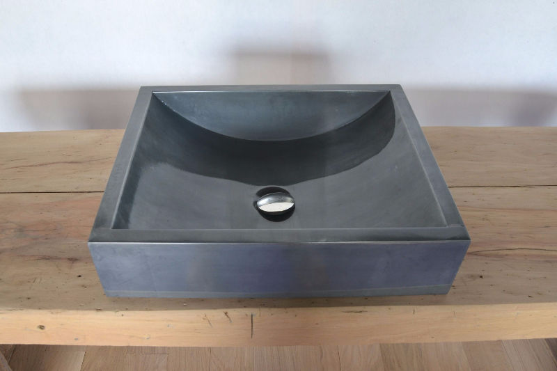 Countertop washbasin - MISTERZINC - zinc / rectangular / contemporary