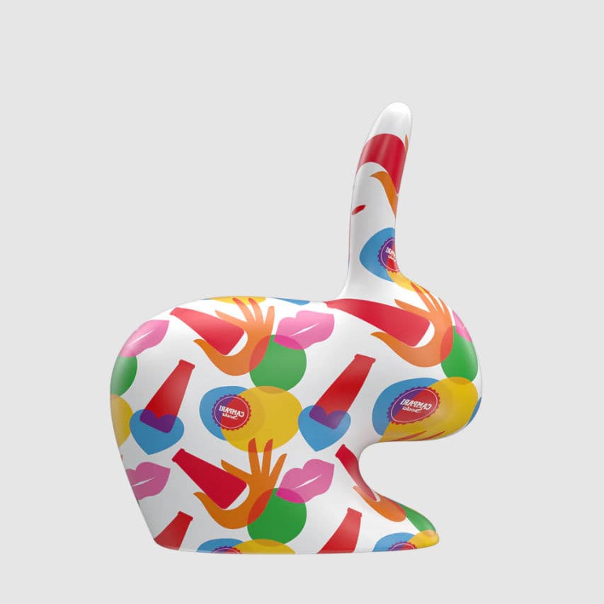 Original design stool - RABBIT M - Qeeboo - polypropylene / central ...