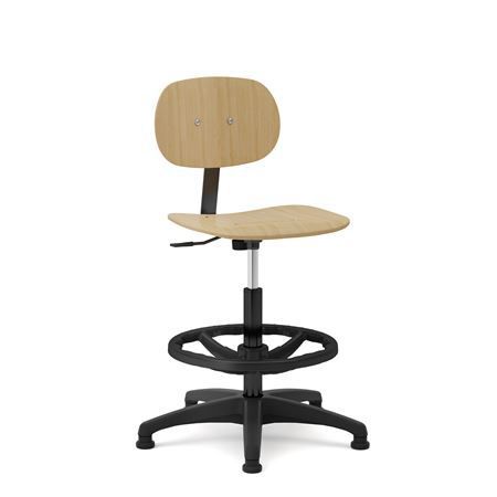 Wooden office stool - LINEA BACCA - Brado S.P.A. - on casters / with ...