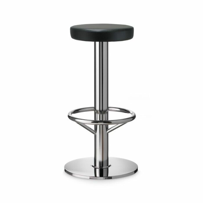 Contemporary bar stool - 430 - PF Stile Srl - leather / steel base ...