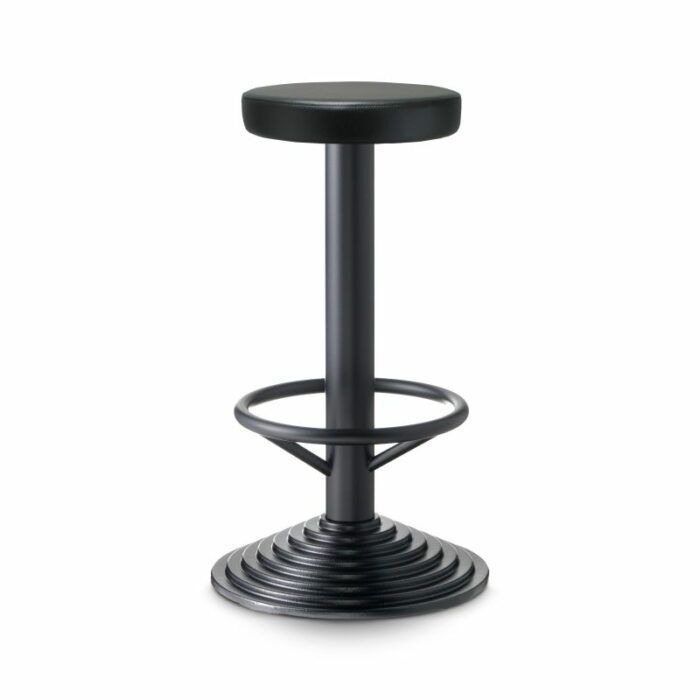 Contemporary bar stool - 102 - PF Stile Srl - leather / cast iron base ...