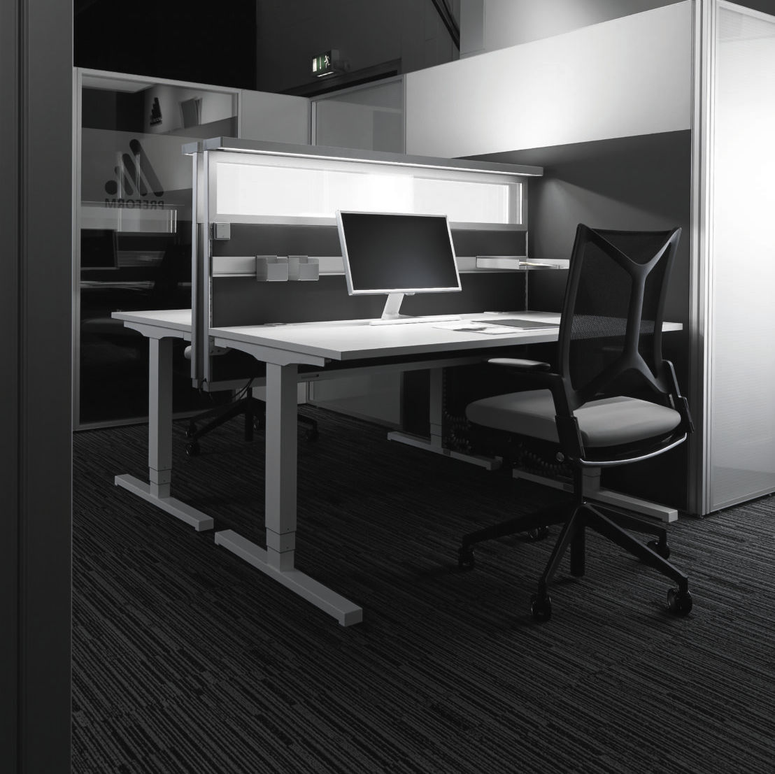 Desk mounted desk divider - PRELIGHT® - PREFORM GmbH - fabric ...