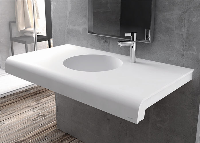 Hand basin with post - Y01 - mcbath - Moldcom Composites - round ...