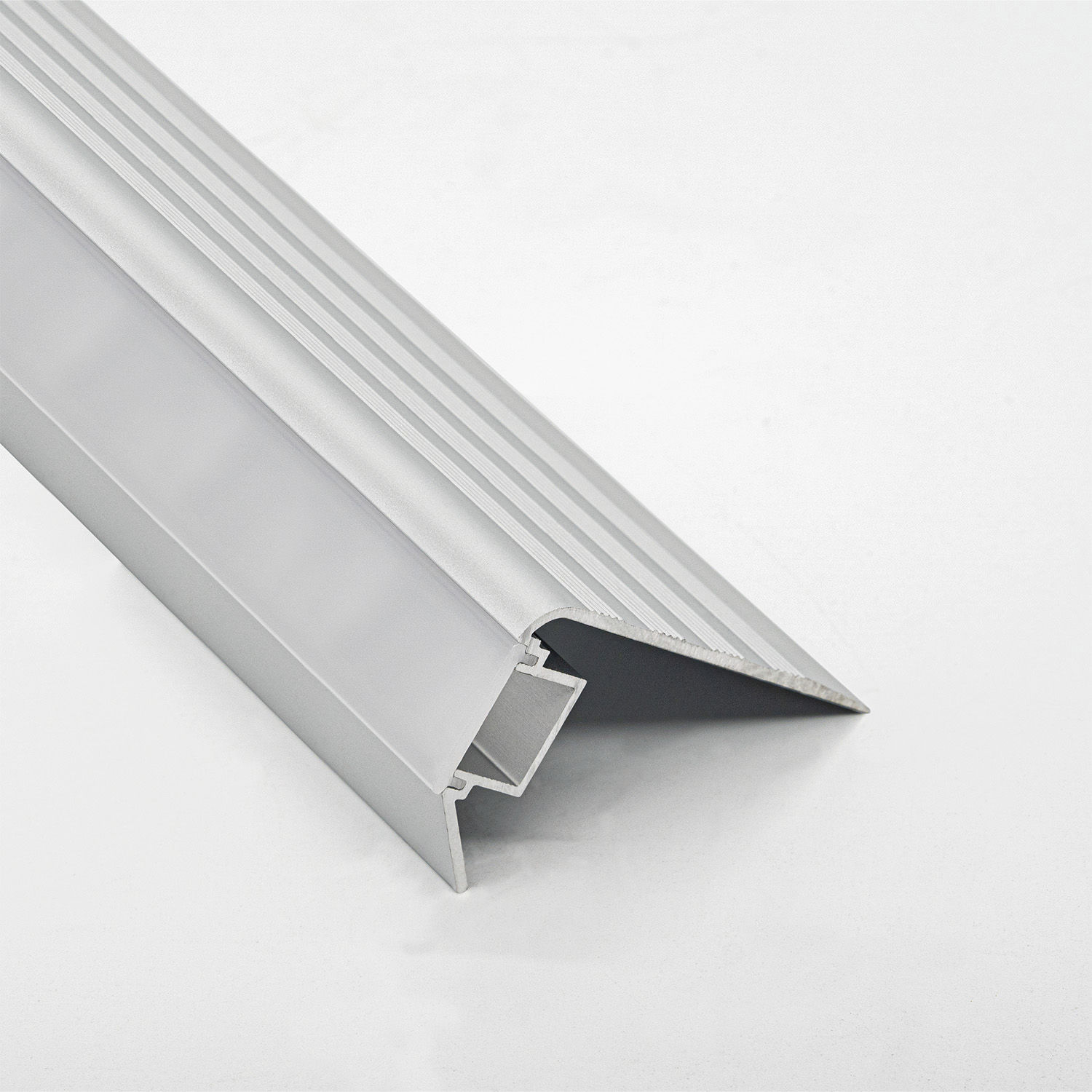 Anodized aluminum stair nosing - 30X45 - ALUMACER® - with LED profile