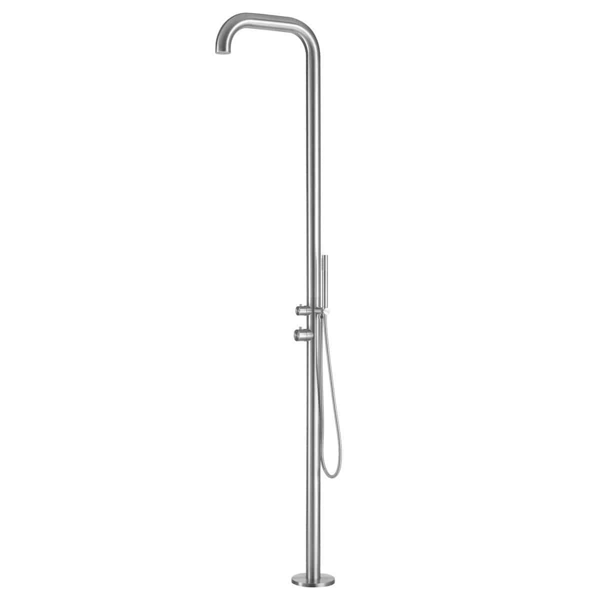 Outdoor shower column - PL40MIX - Bruma - stainless steel / on foot ...