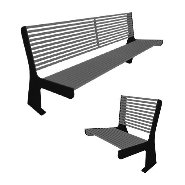 Contemporary public bench - GALA - Ado urban - wooden / iron / sheet metal
