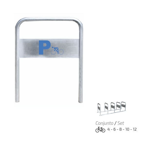 Floor-mounted bike rack - ROTUL - Ado urban - metal / advertising ...
